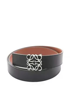 Loewe Anagram Reversible Leather Belt - Black