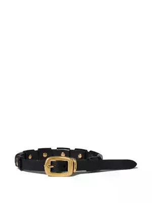 Miu Miu Buckled Leather Bracelet - Black