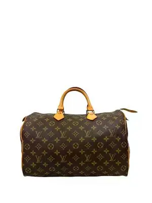 LOUIS VUITTON 1984 Monogram Speedy 35 Boston Bag - Brown