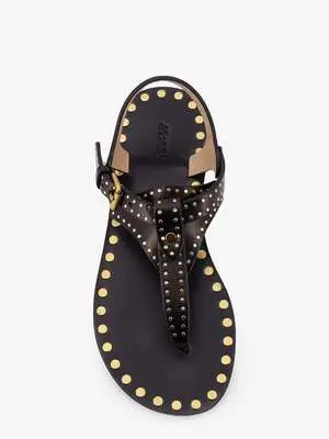Isabel Marant Étoile Joonya Low Leather Sandals - Black