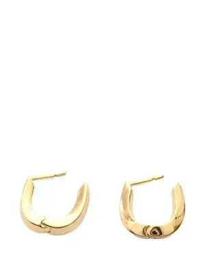 JIL SANDER 2010s Logo-engraved Hoop Earrings - Gold