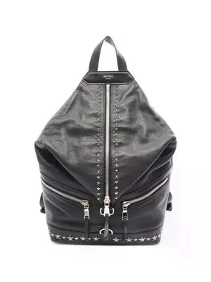 JIMMY CHOO 2010s Fitzroy Star Studs Backpack - Black