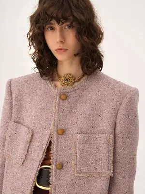 Chloé Single-breasted Collarless Coat