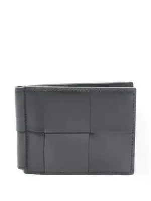 Bottega Veneta 2020s Cassette Maxi Intrecciato Money Clip Wallet - Black