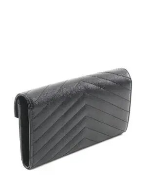 Saint Laurent Monogram Bi-fold Leather Wallet - Black