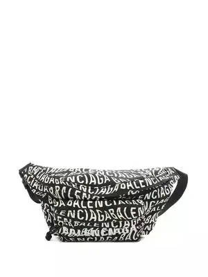 Balenciaga 2010 Wheel Logo Pattern Belt Bag - Black
