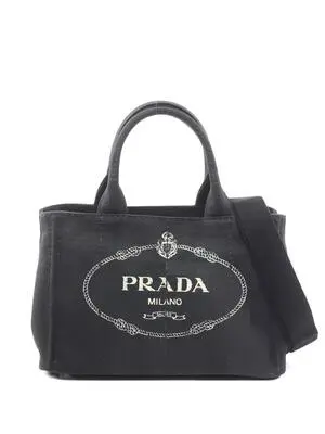 Prada 2010s Canapa Logo Tote Bag