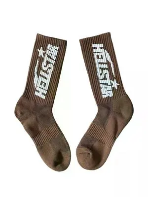 HELLSTAR Logo Socks - Brown