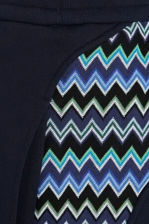 Missoni Crochet-trimmed Cotton-terry Shorts - Midnight Blue