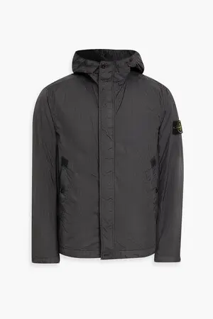 Stone Island Appliquéd Shell Hooded Jacket - Dark Gray