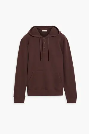 Onia Waffle-knit Cotton-blend Hoodie - Chocolate