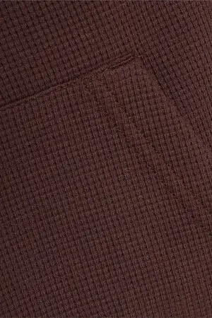 Onia Waffle-knit Cotton-blend Hoodie - Chocolate