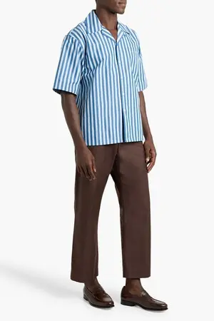 Marni Embroidered Striped Cottonpoplin Shirt