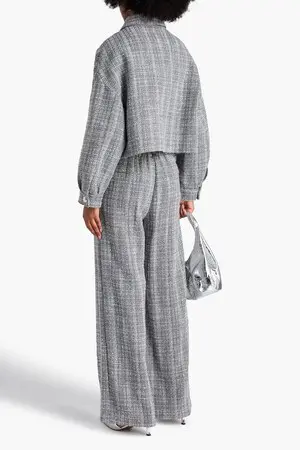 Maje Cropped Sequin-embellished Tweed Jacket
