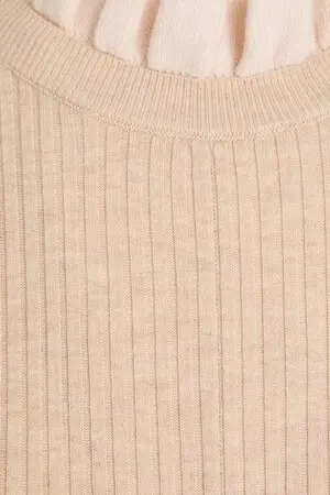 Sandro Ruffled Ribbed-knit Maxi Dress