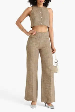 Sandro Cropped Metallic Tweed Top