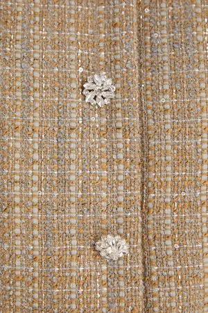Sandro Cropped Metallic Tweed Top
