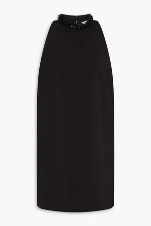 Sandro Embellished Crepe Mini Dress - Black