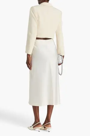 Sandro Cropped Tweed Blazer - Ecru