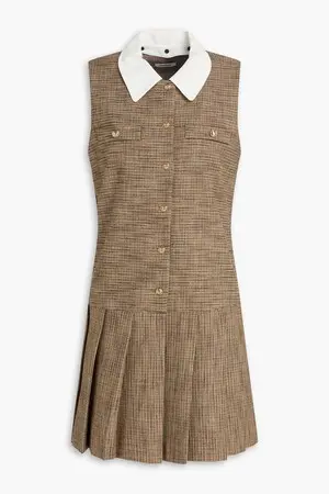 Sandro Houndstooth Tweed Mini Dress