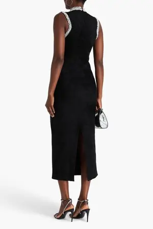 Sandro Bead-embellished Velour Midi Dress
