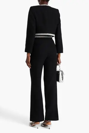 Sandro Cropped Embellished Tweed Jacket