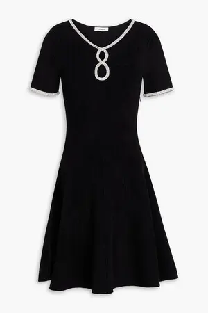 Sandro Crystal-embellished Velvet Mini Dress