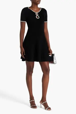 Sandro Crystal-embellished Velvet Mini Dress