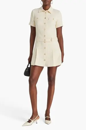 Sandro Belted Tweed Mini Shirt Dress