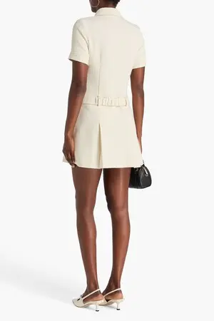 Sandro Belted Tweed Mini Shirt Dress