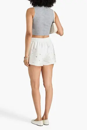 Sandro Crystal-embellished Twill Shorts