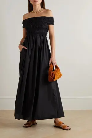 Matteau Off-the-shoulder Shirred Maxi Dress