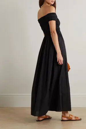 Matteau Off-the-shoulder Shirred Maxi Dress