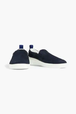 Dunhill Radial Spoiler Suede Slip-on Sneakers