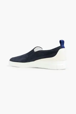 Dunhill Radial Spoiler Suede Slip-on Sneakers