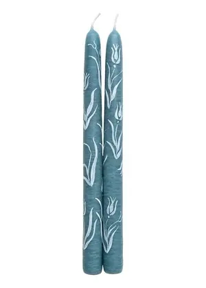 MJ Tablescapes Dusty Tulip Hand-painted Taper Candles