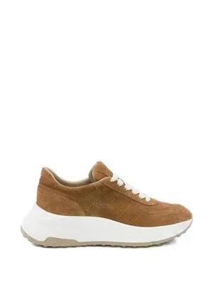 Hogan H669 Suede Platform Sneakers - Brown