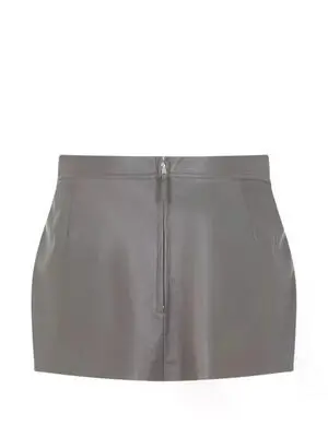 Rick Owens Mini Leather Skirt - Grey