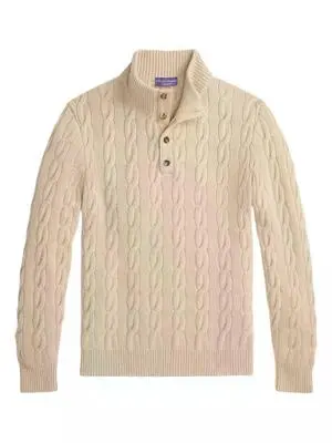 Ralph Lauren Purple Label Button Detailed Sweaters For Men