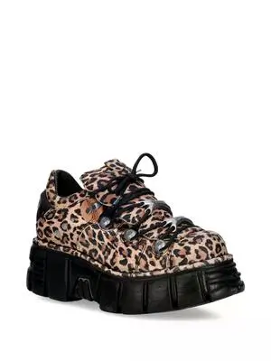 NEW ROCK Leopard Print Platform Sneakers