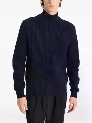 Pringle Of Scotland Turtleneck Ribbed Sweater - Blue