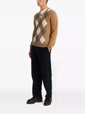 Pringle Of Scotland Argyle V-neck Sweater - Neutrals