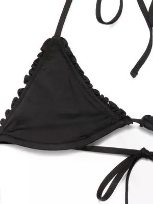 Frankies Bikinis Nick Ruffled Bikini Top - Black