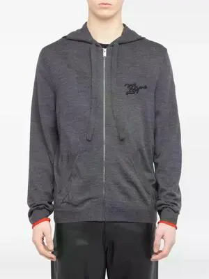 Zadig&Voltaire Hooded Zip Up Sweatshirt With Double Cuffs