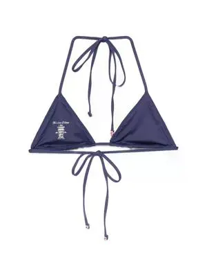 Frankies Bikinis Nick Floral-embellished Triangle Bikini Top