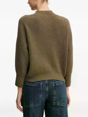 OUI Funnel Neck Ribbed Knit Sweater
