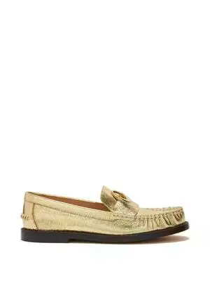 ODISSI Kali Decorative Leather Loafers - Gold