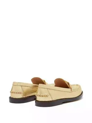 ODISSI Kali Decorative Leather Loafers - Gold