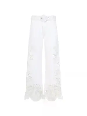 Farm Rio Wide Leg Embroidered Pants