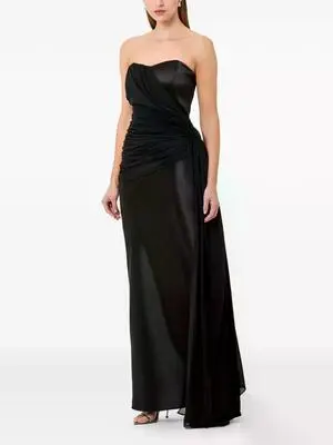 NICHOLAS Milena Draped Maxi Dress - Black